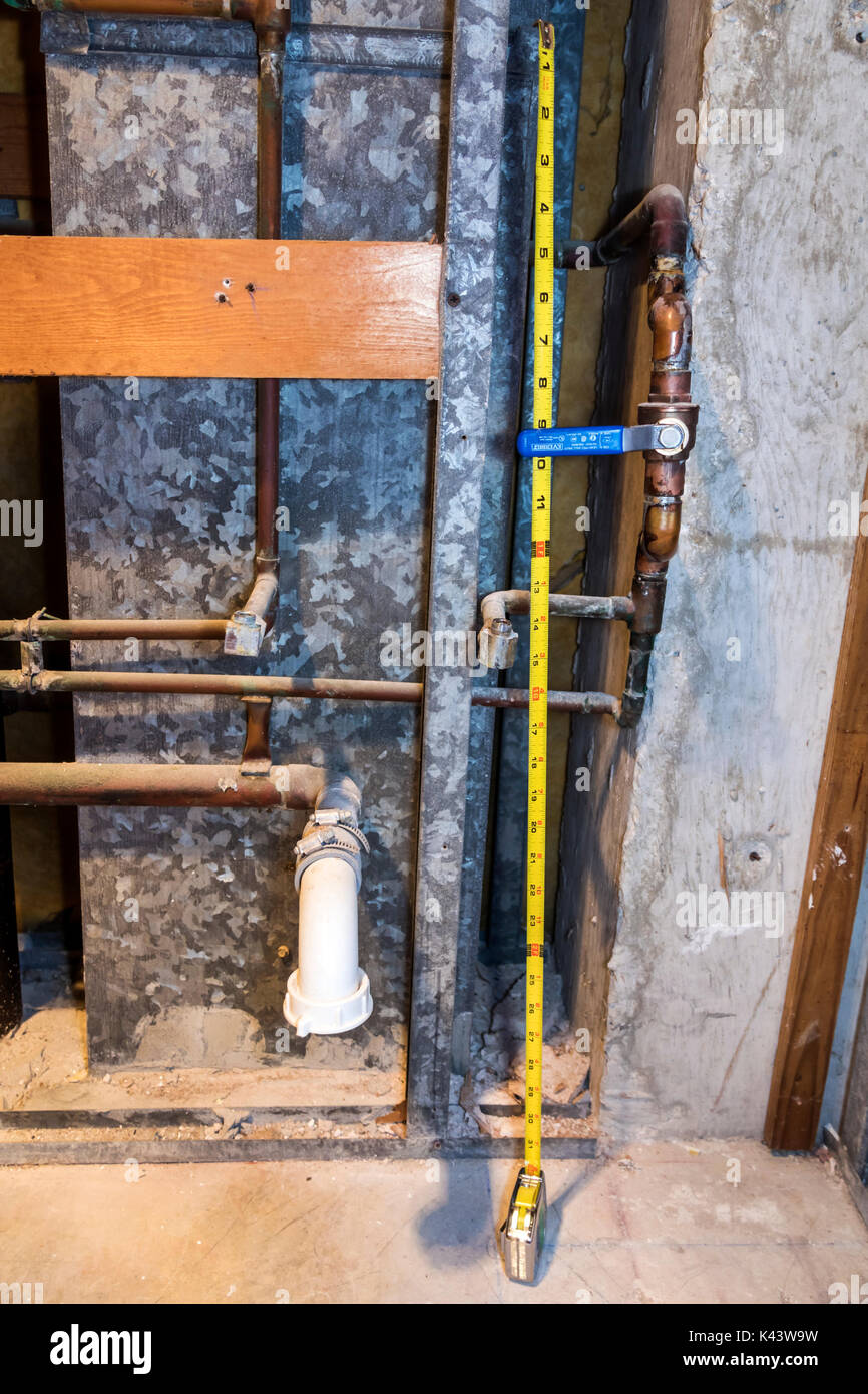 Miami Beach Florida,exposed plumbing,water pipes,framing,renovation ...