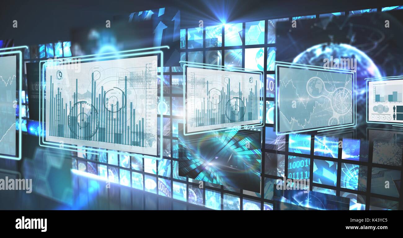 Digital composite of technology interface panels Stock Photo - Alamy