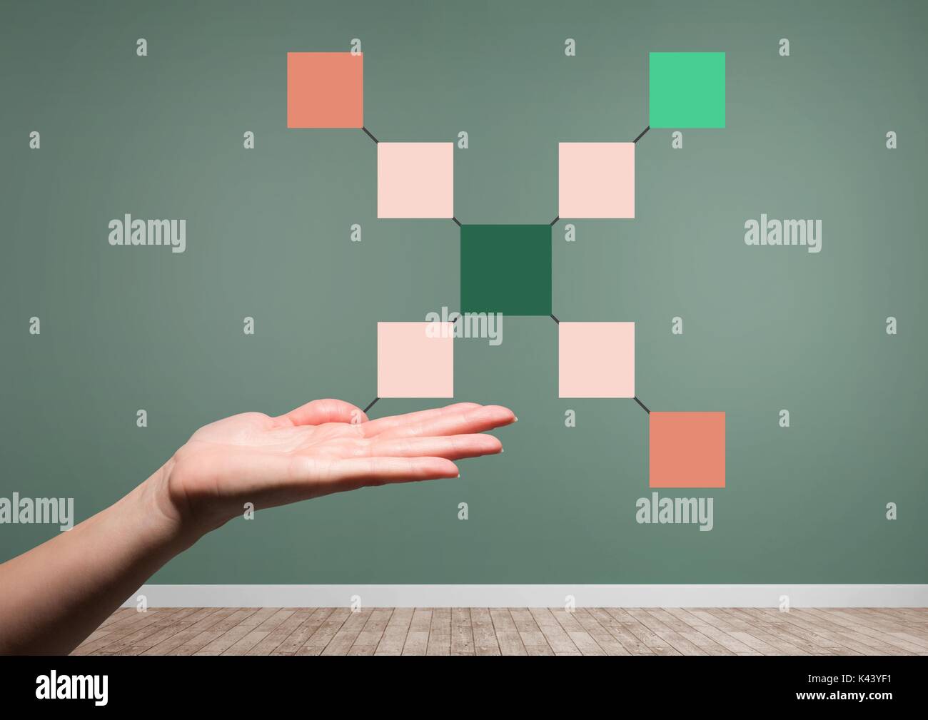 Digital composite of Open hand with mind map Stock Photo - Alamy