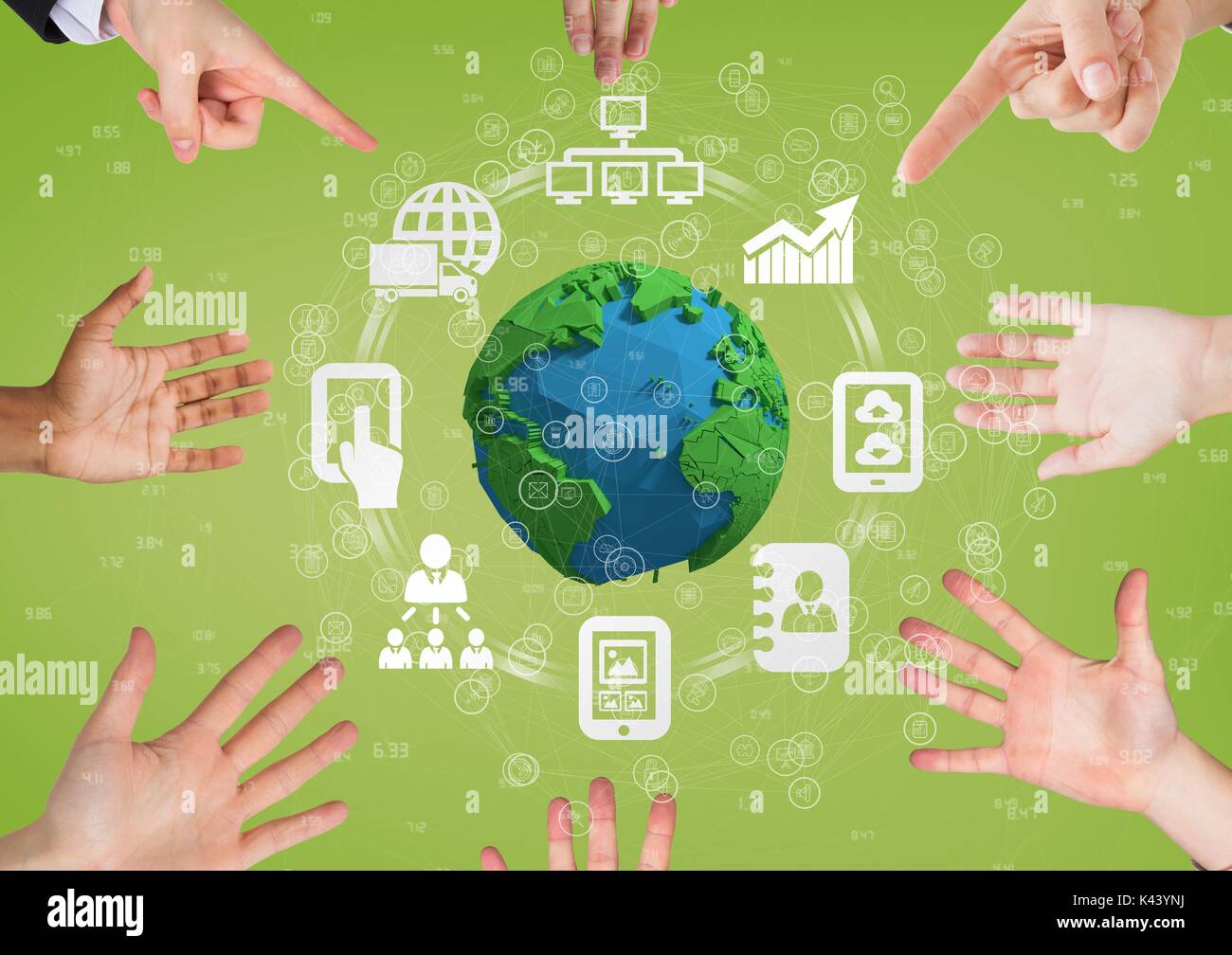 Animation human icons globe numbers hi-res stock photography and images ...