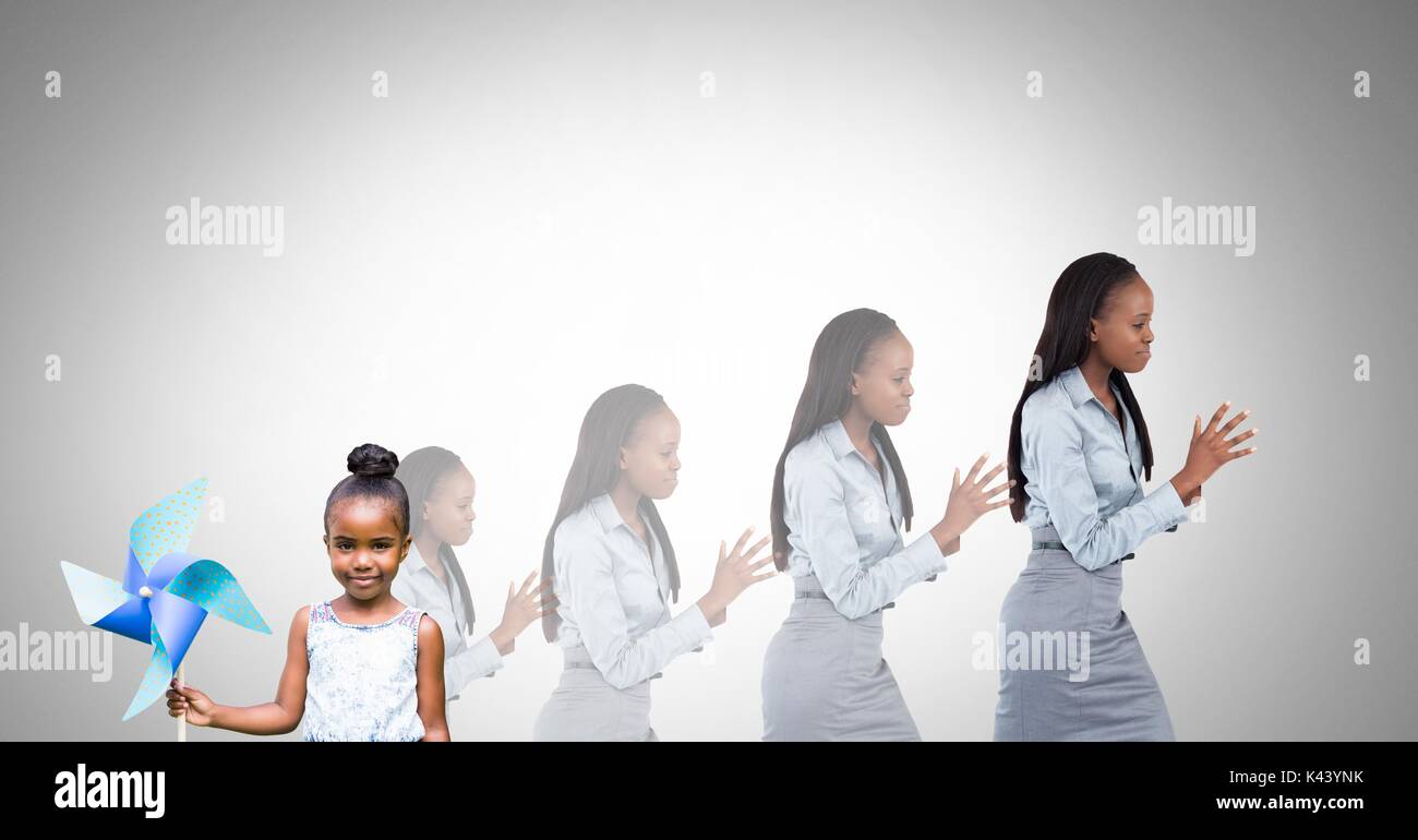 Digital composite of Child growing into grown up woman Stock Photo - Alamy