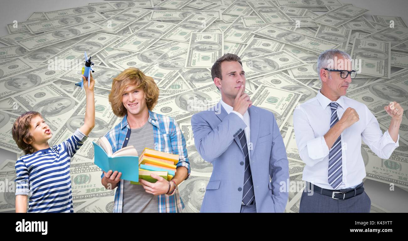 Digital composite of Man Growing up at different age stages of life ...