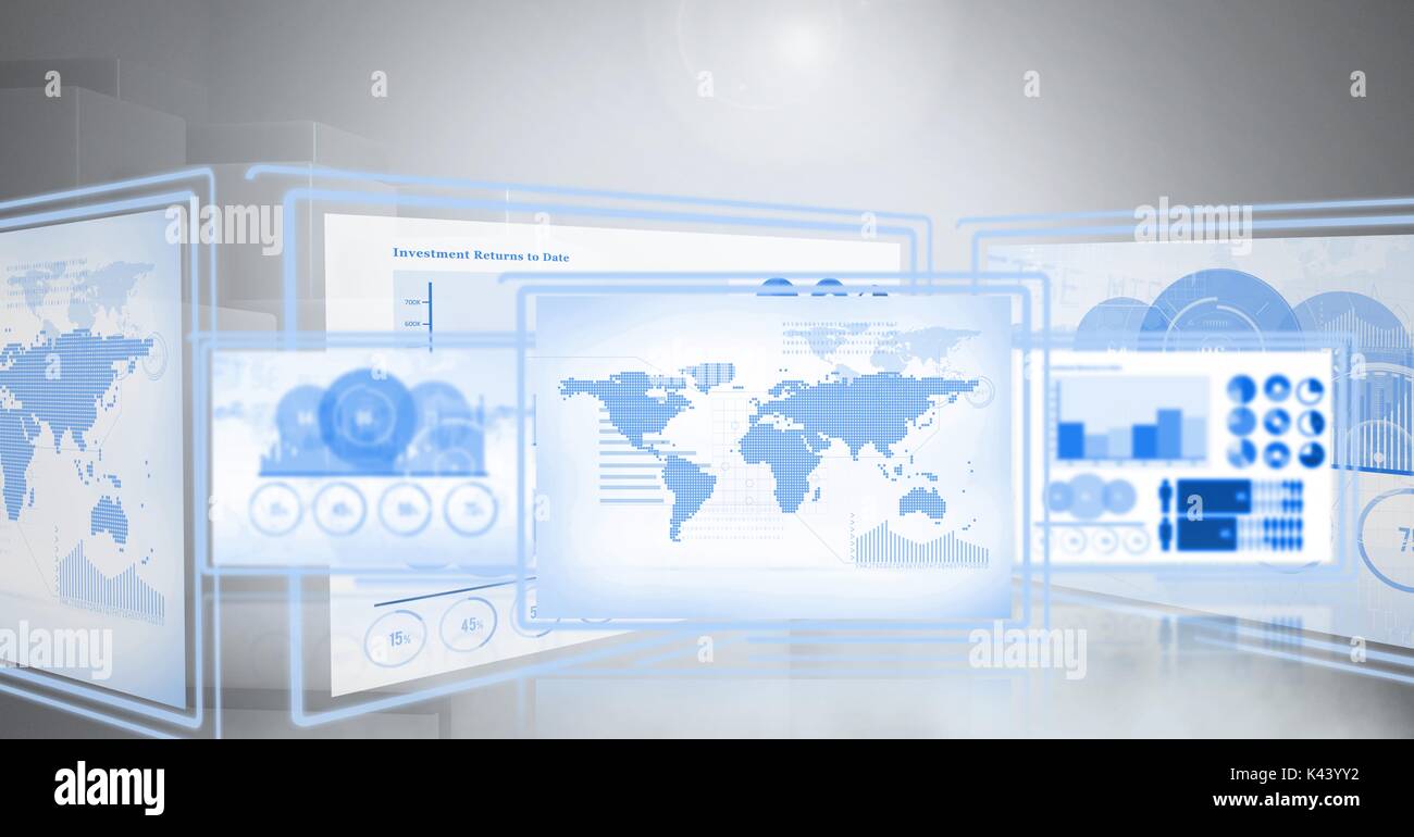 Digital composite of technology interface panels Stock Photo - Alamy
