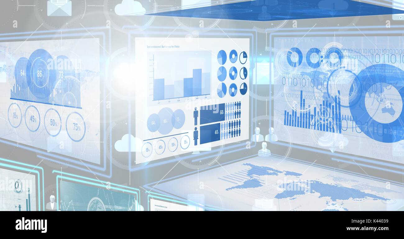 Digital composite of technology interface panels Stock Photo - Alamy