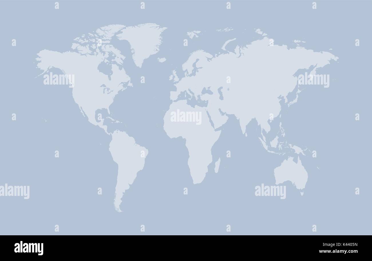 World map blue color flat design Stock Vector Image & Art - Alamy