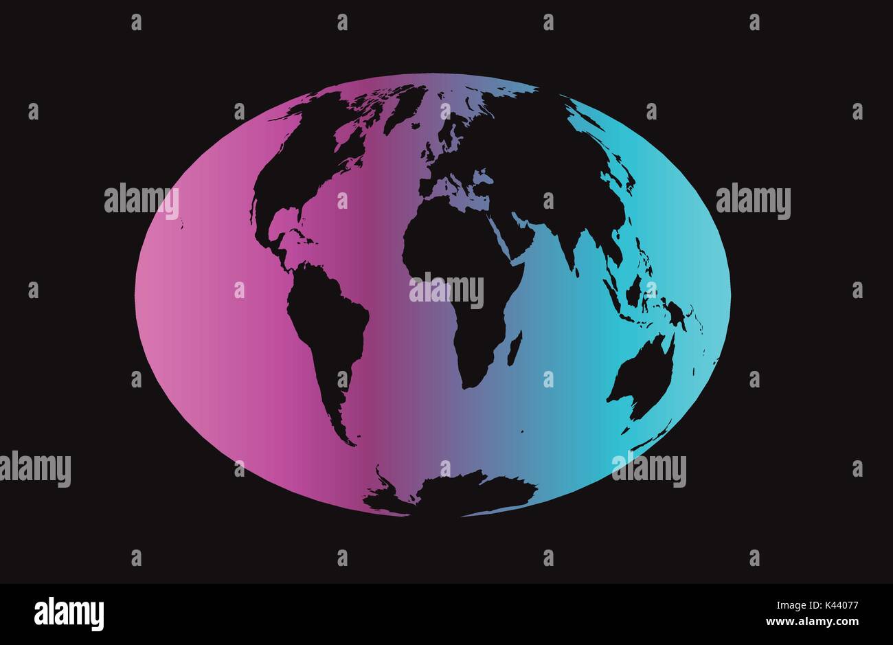 Planet Earth with world map neon color Stock Vector Image & Art - Alamy