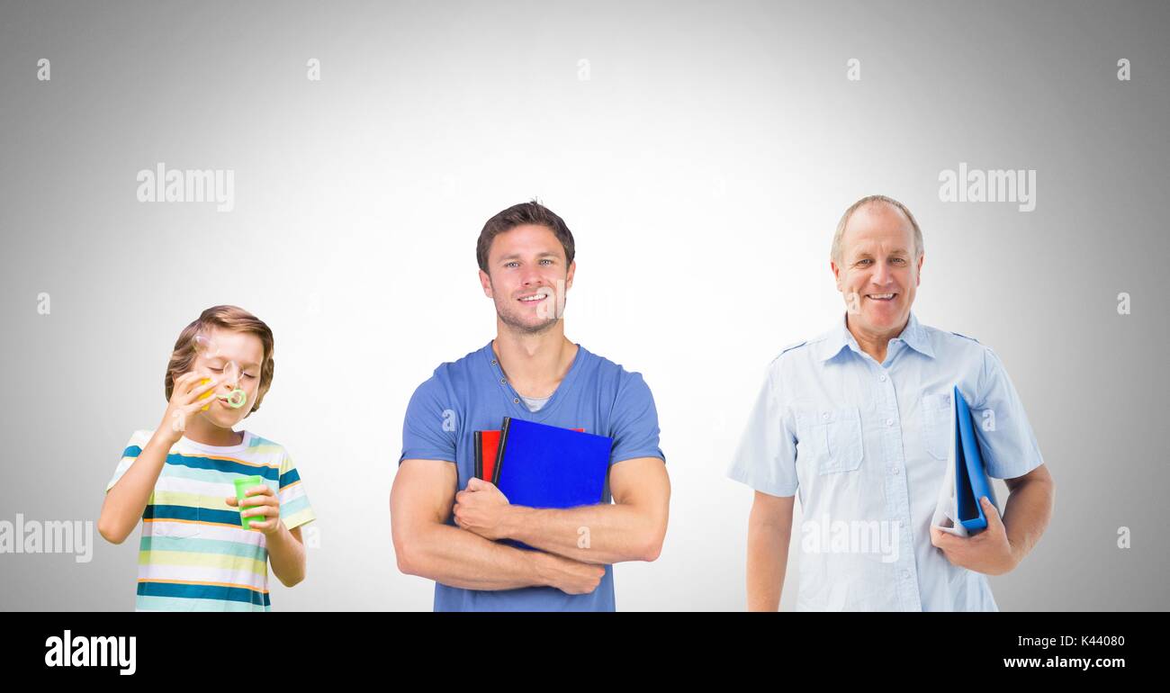 Digital composite of men of age generations growing up Stock Photo - Alamy