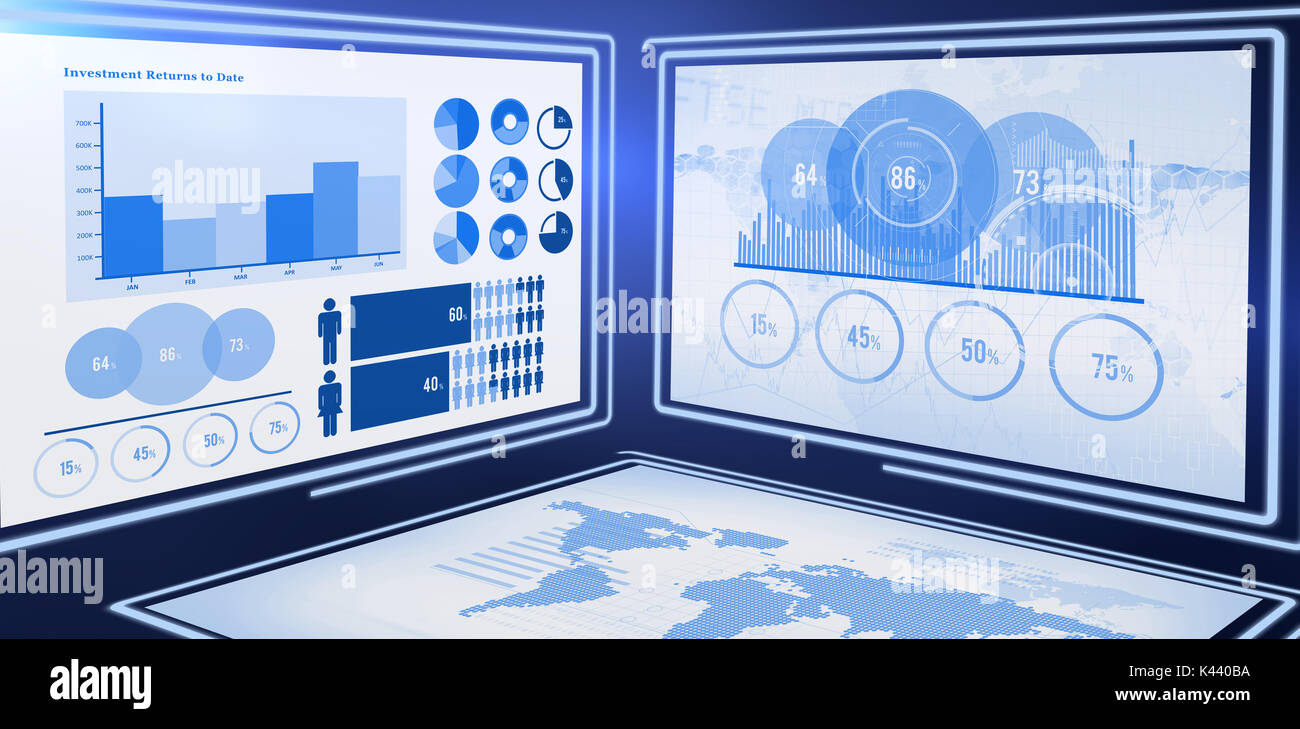 Analyzing digital graphs world map hi-res stock photography and images ...