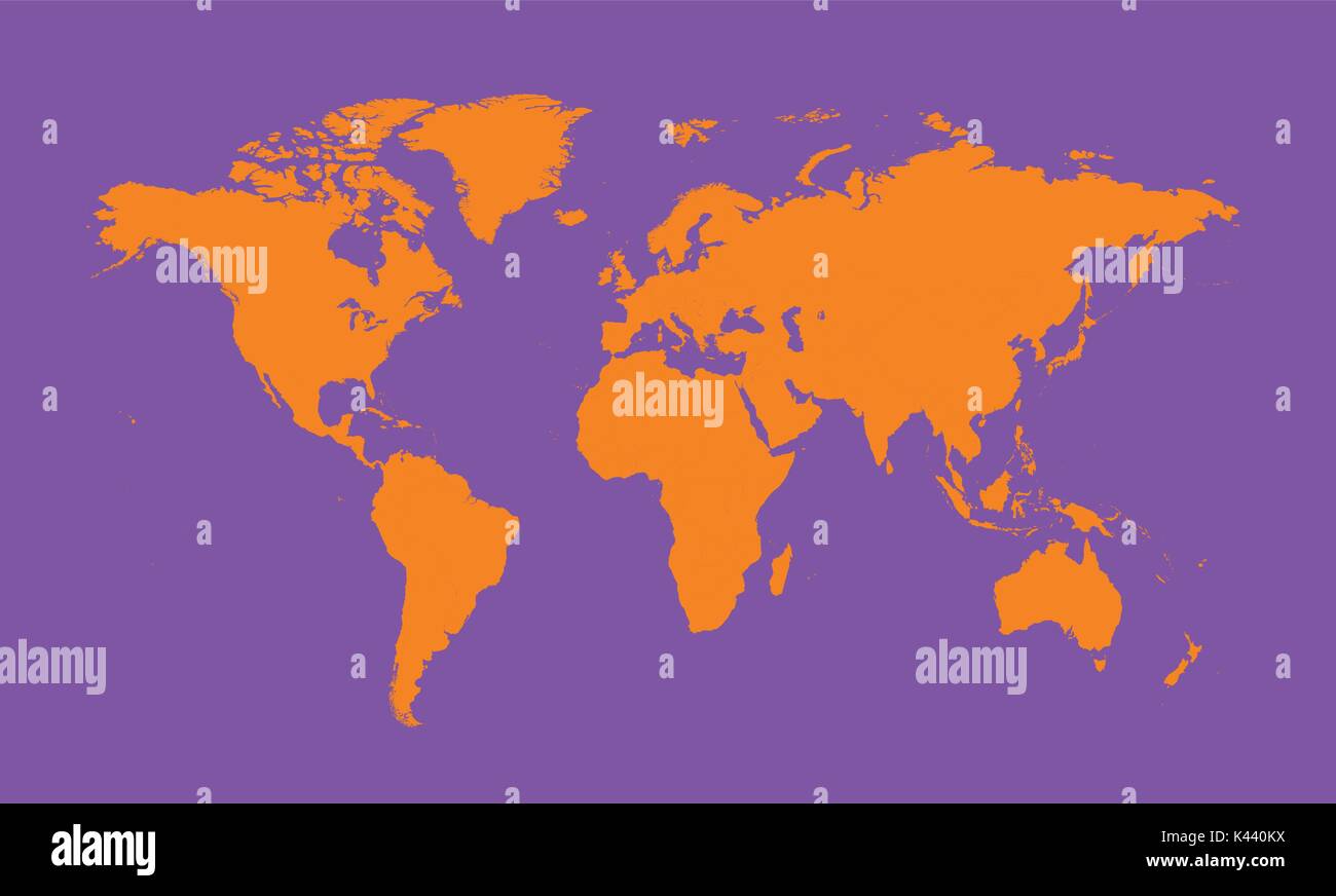 World map orange vector Stock Vector Image & Art - Alamy