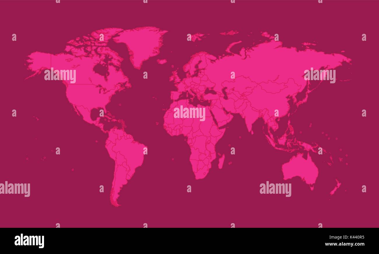 World map pink color vector Stock Vector Image & Art - Alamy