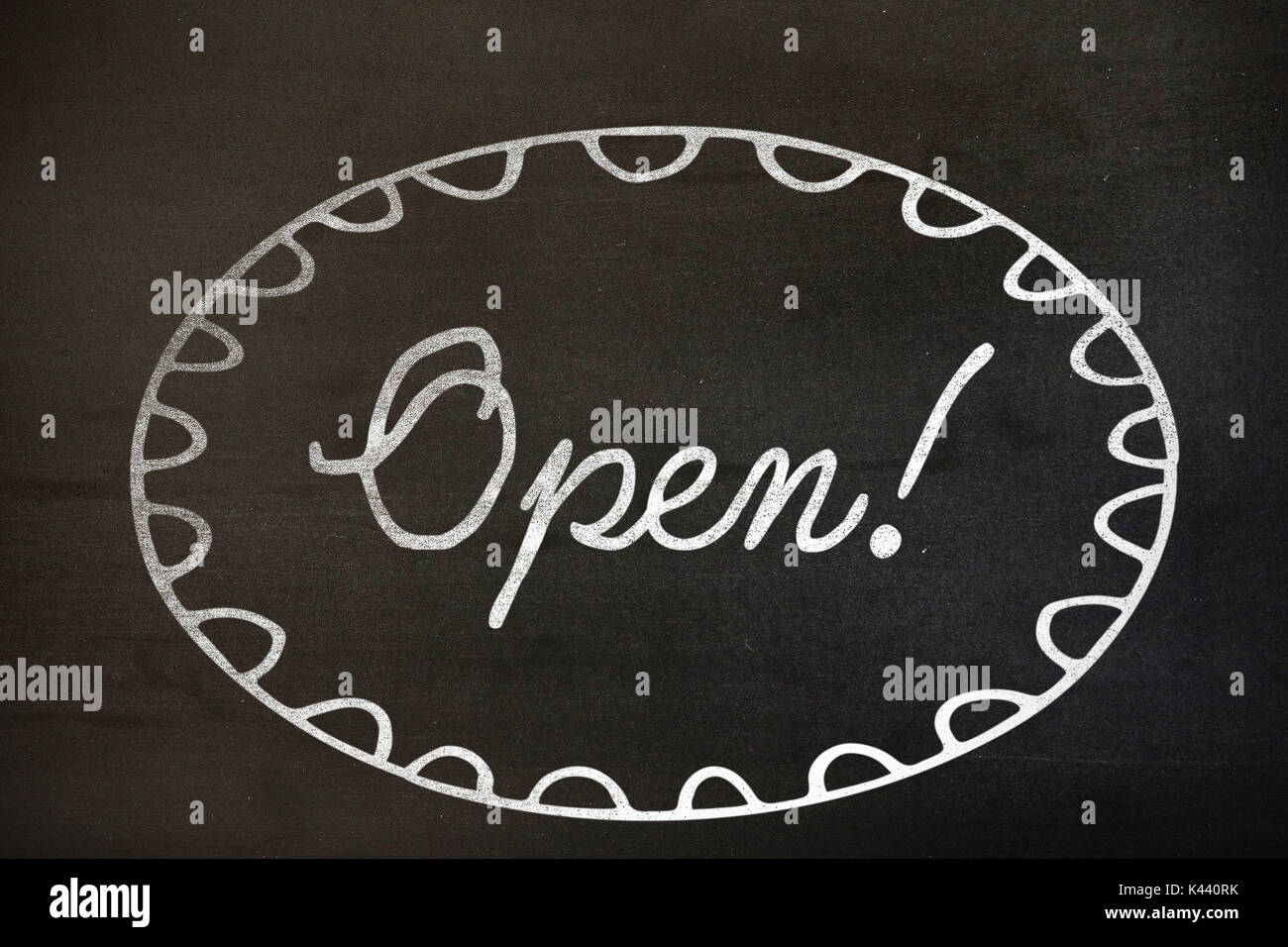 Graphic image of open sign against black Stock Photo - Alamy