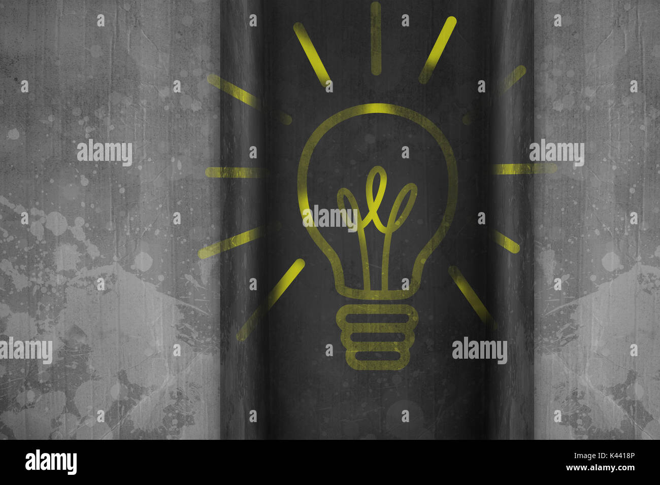 Light bulb against overhead view of staircase Stock Photo - Alamy