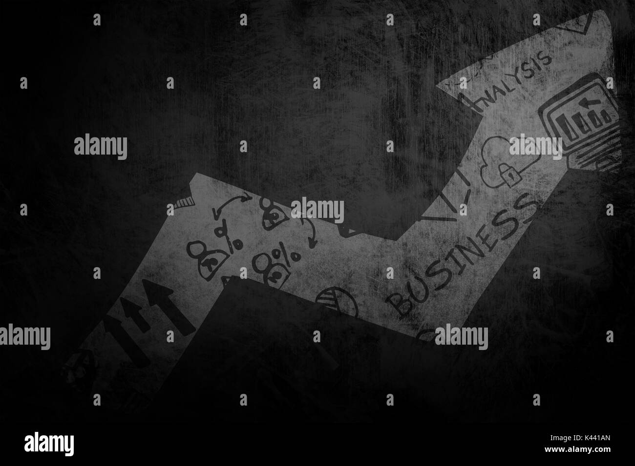 Graphic image of business graph against black Stock Photo - Alamy