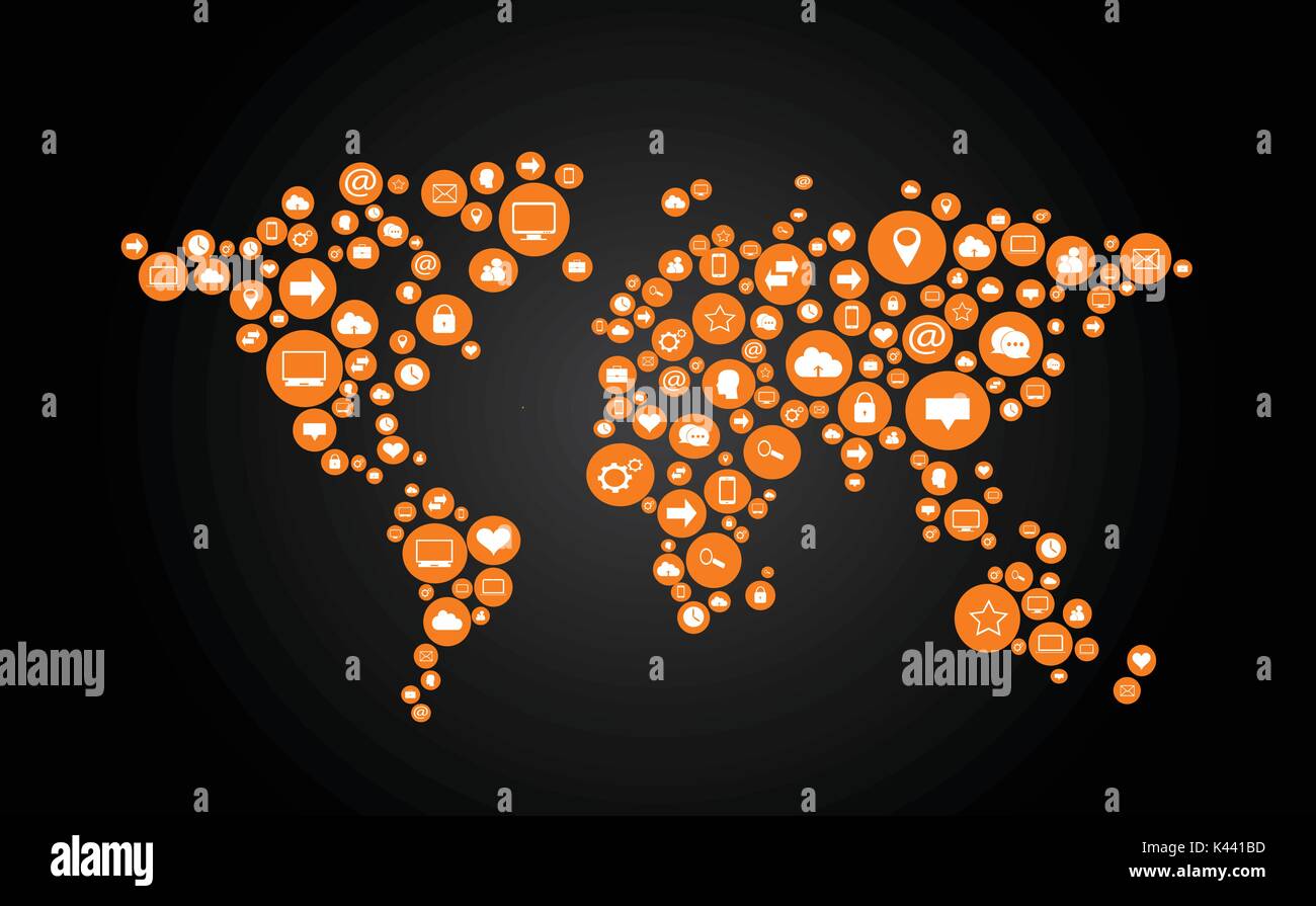 Earth computer icons world map Stock Vector Images - Alamy