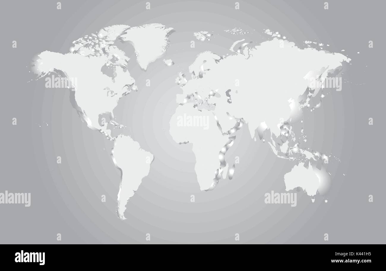 World map silver color vector Stock Vector Image & Art - Alamy
