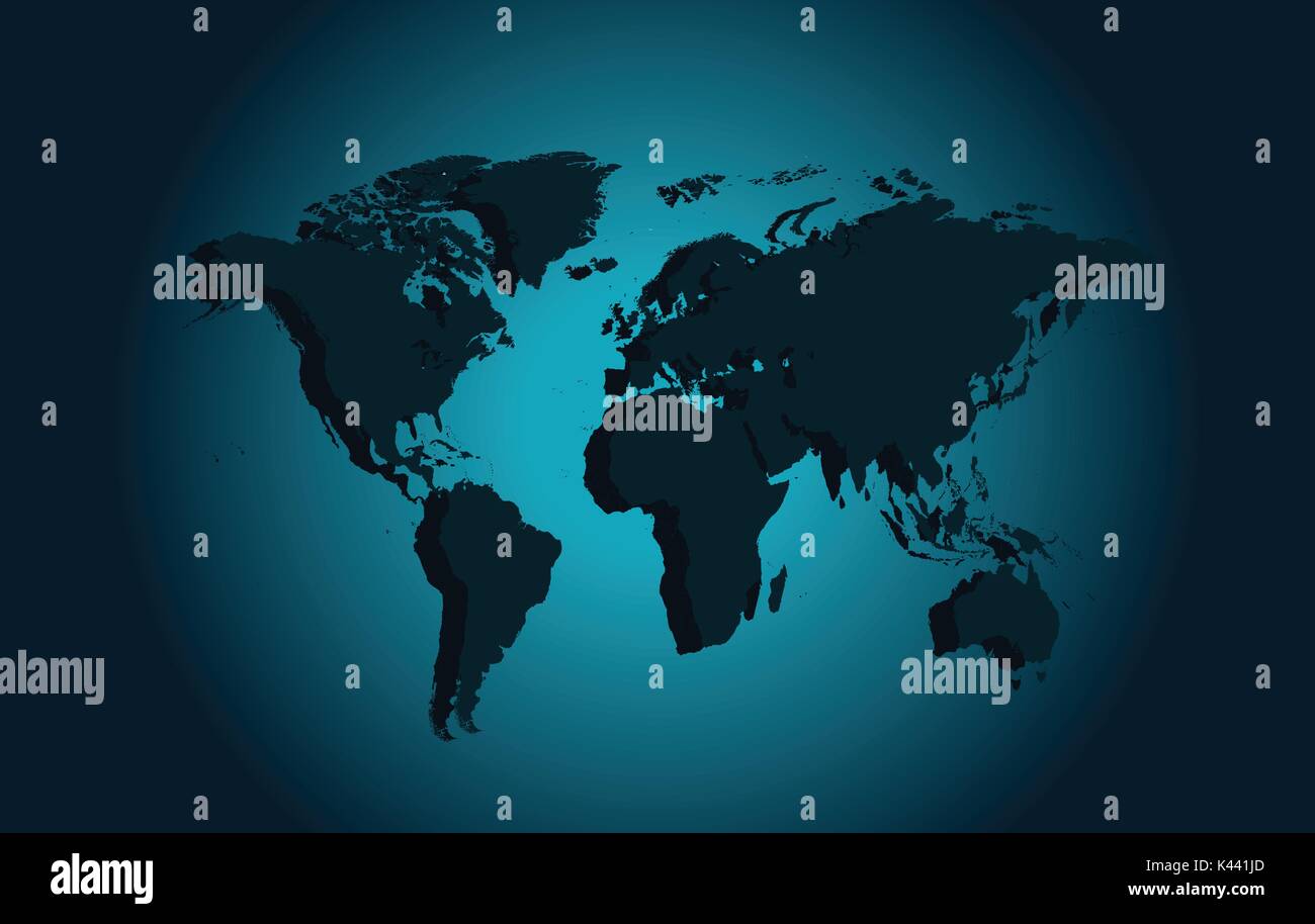 World map metallic blue color Stock Vector Image & Art - Alamy
