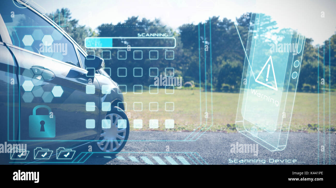 Security interface against car parked at park Stock Photo - Alamy