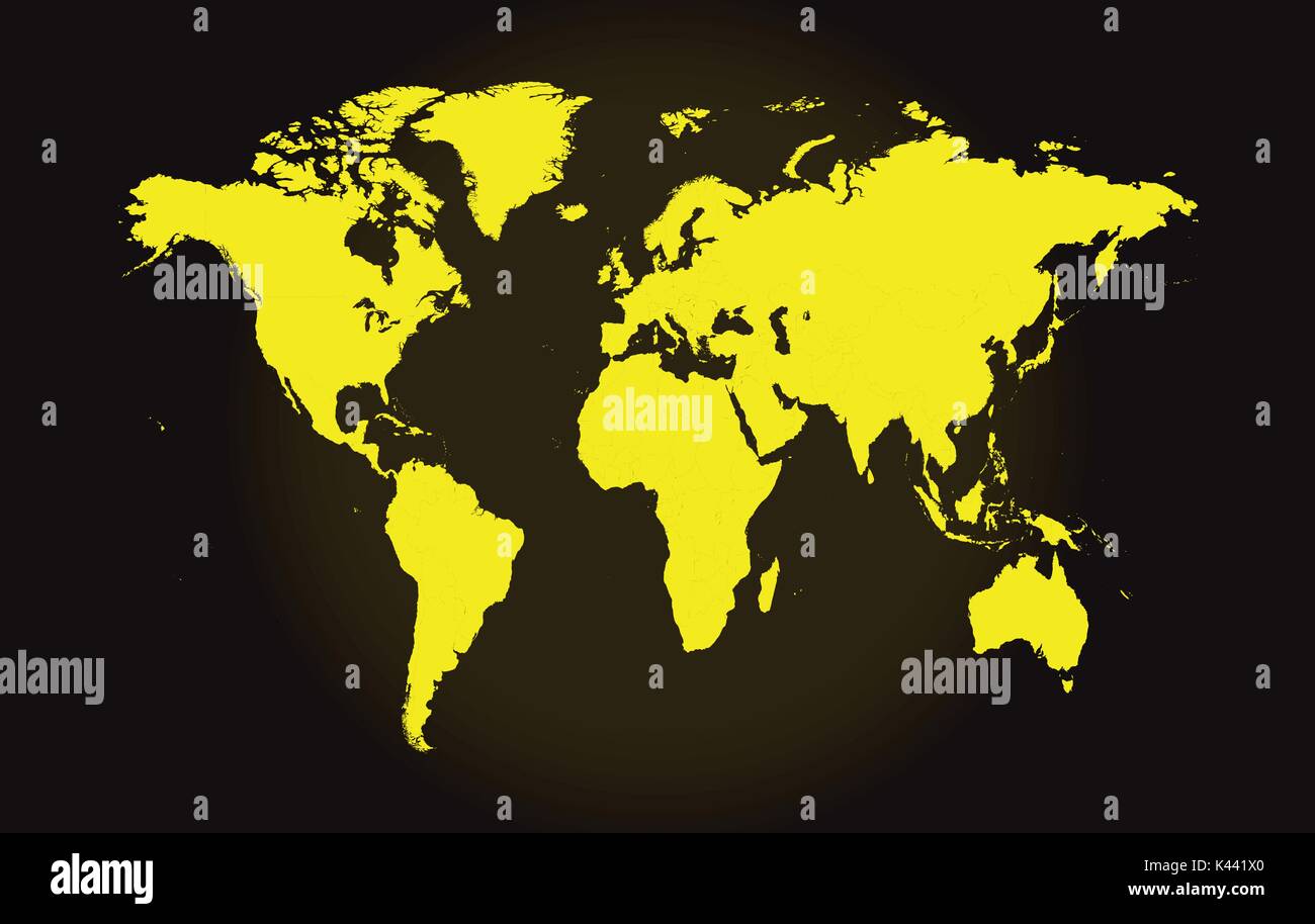 World map yellow vector illustration Stock Vector Image & Art - Alamy