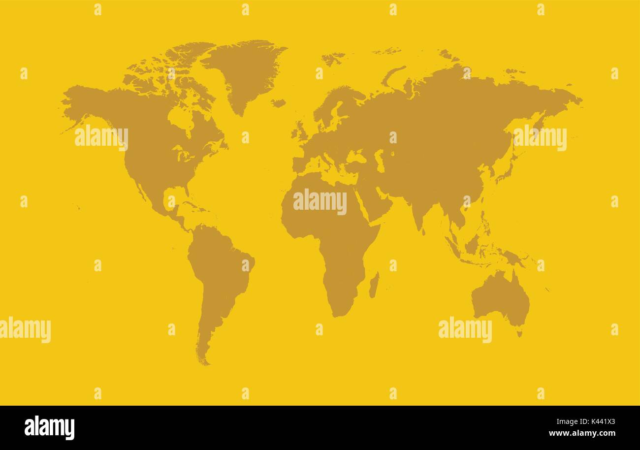 World map yellow vector illustration Stock Vector Image & Art - Alamy