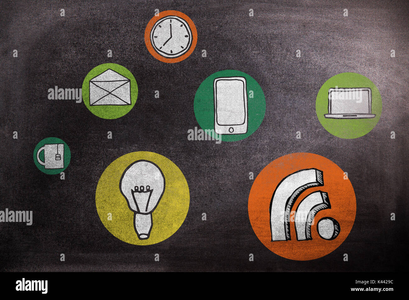 Multiple icon against black background Stock Photo - Alamy