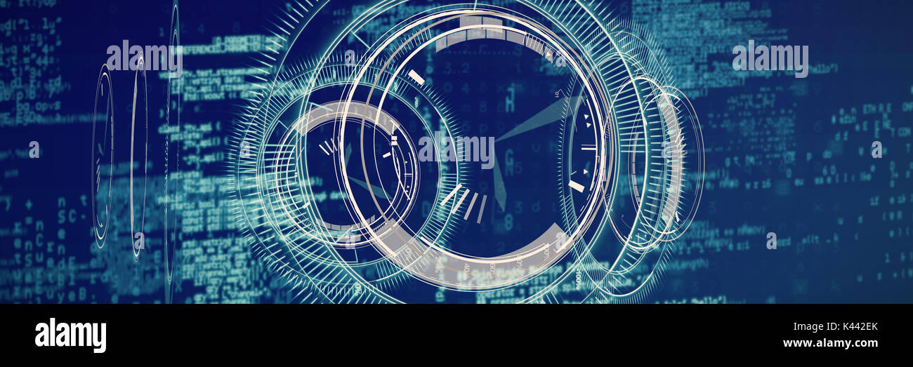 Interface dial with blue background Stock Photo - Alamy