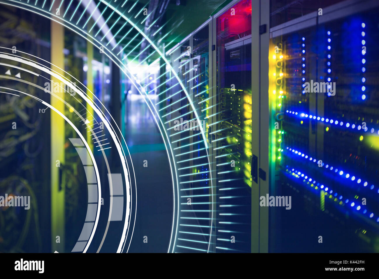 Blue dial interface against view of data technology Stock Photo - Alamy