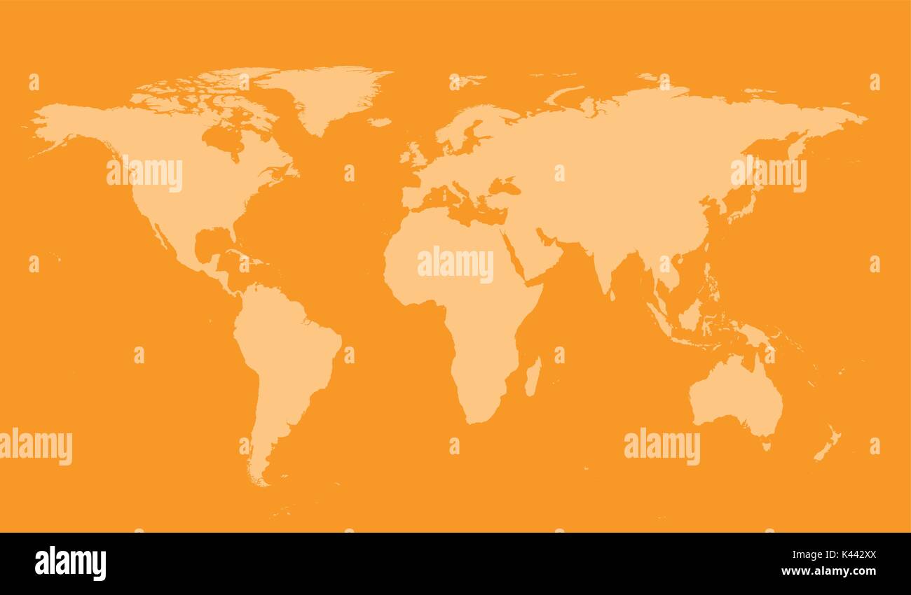 World map orange color vector Stock Vector Image & Art - Alamy