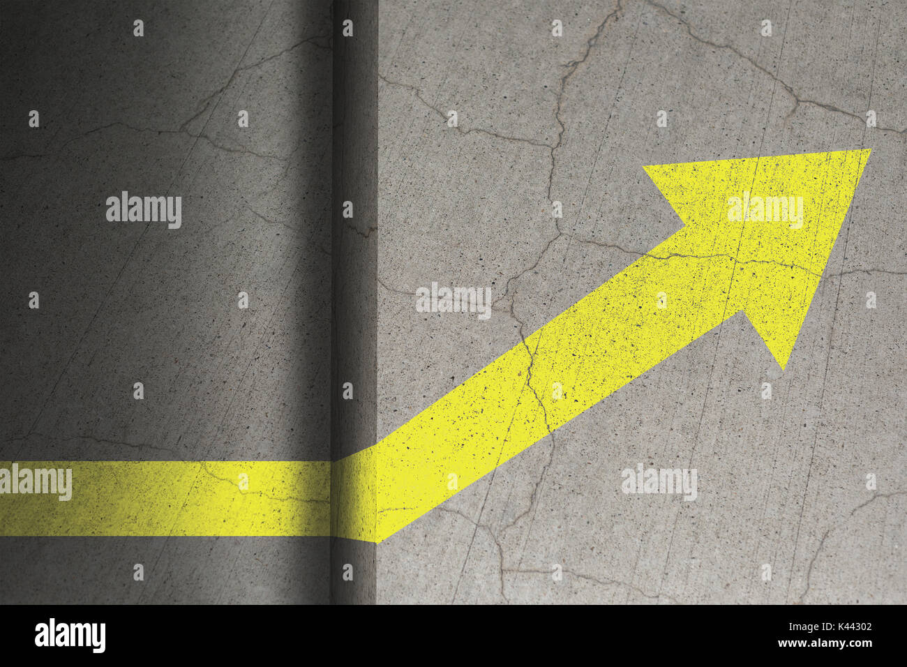 Vector illustration of arrow against overhead view of steps Stock Photo ...