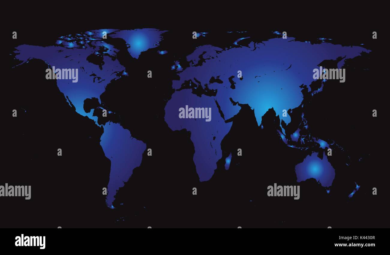World map blue color vector Stock Vector Image & Art - Alamy