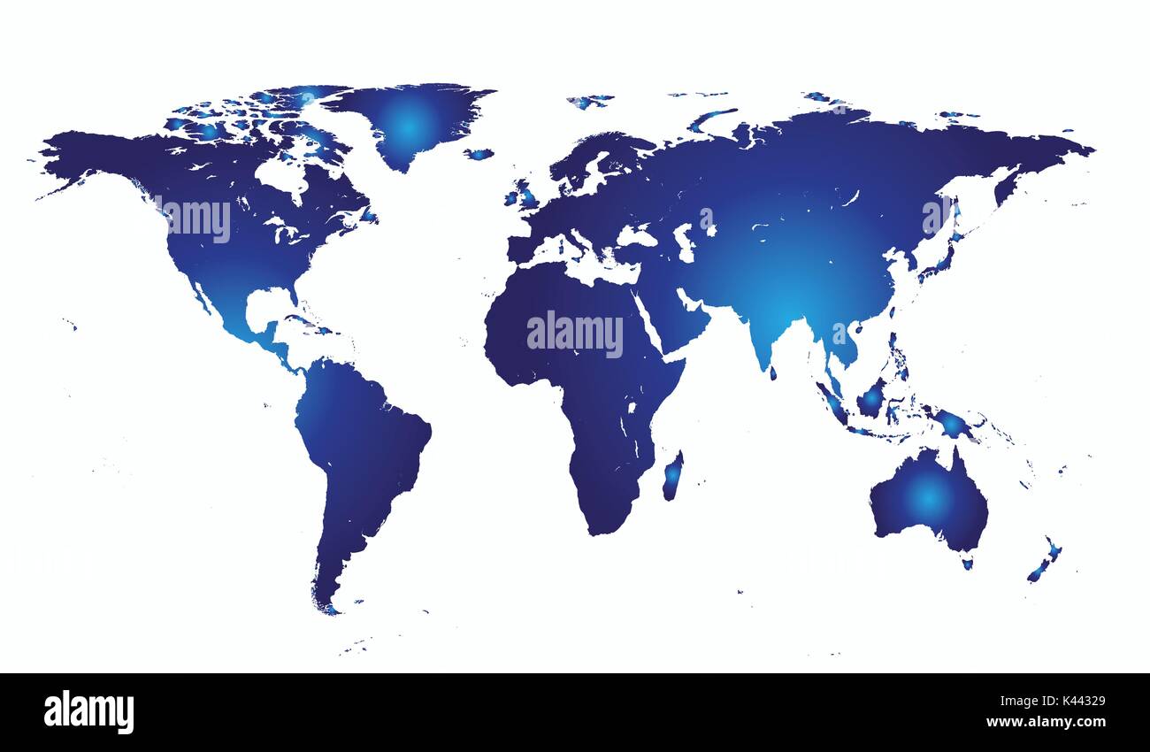 World map blue color vector Stock Vector Image & Art - Alamy