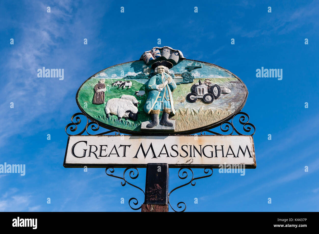 The village sign of Great Massingham in Norfolk , England , Britain ...