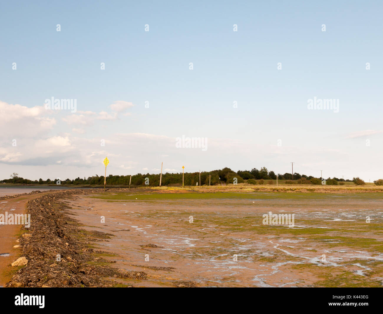 mud flat texture of earth landscape Maldon black water road leading ...