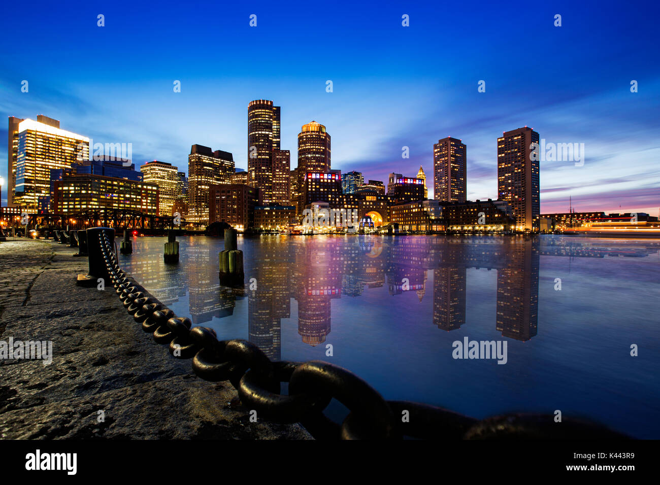 Boston skyline dusk from hi-res stock photography and images - Alamy