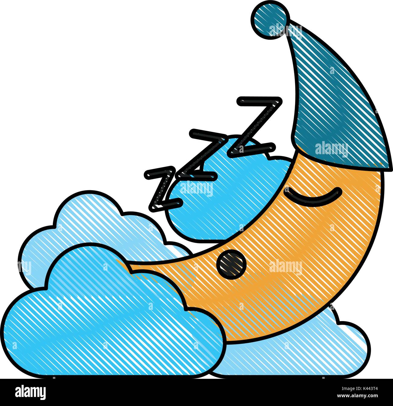 Moon and clouds cartoon Stock Vector Image & Art - Alamy