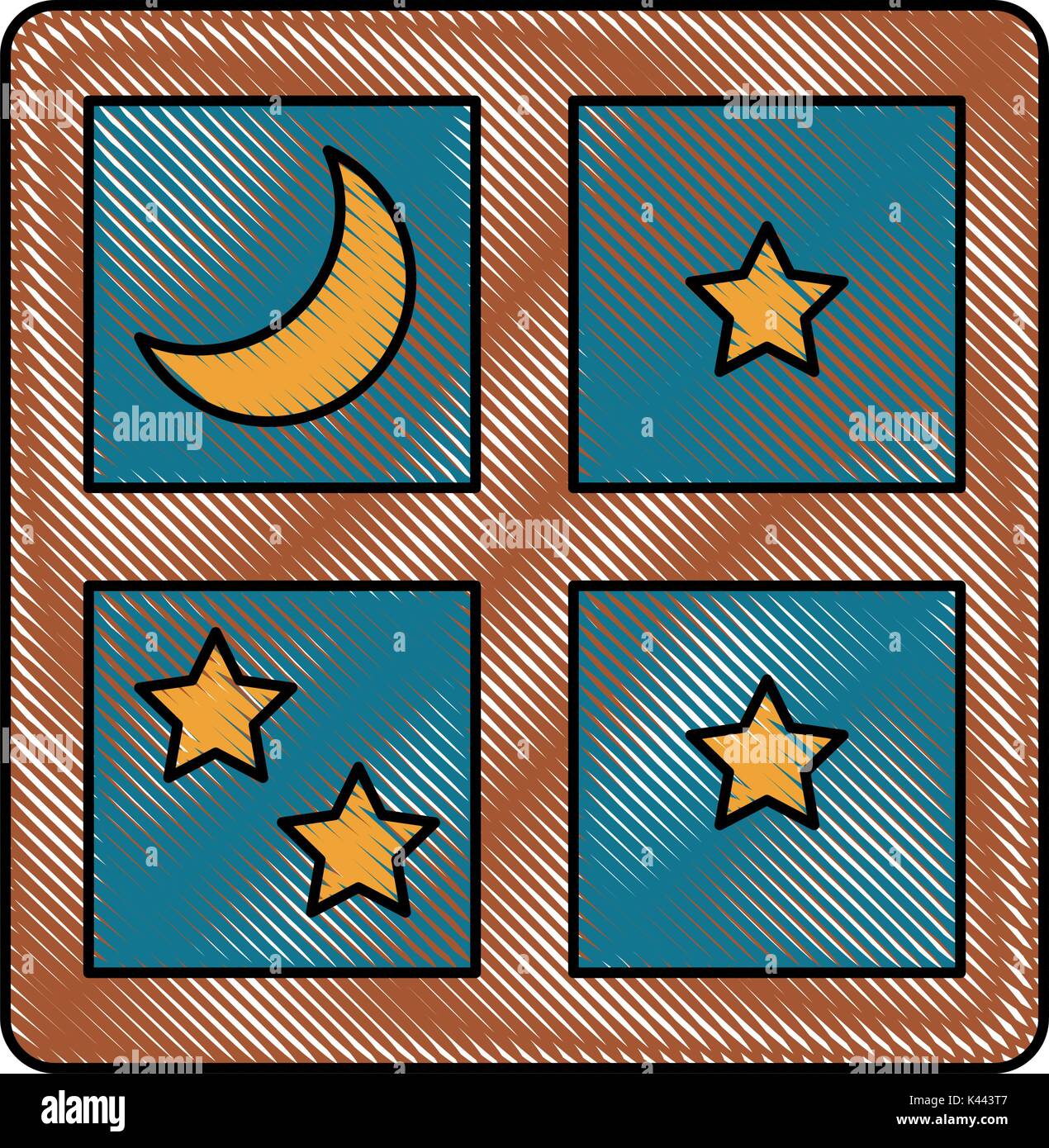 Illuminated window Stock Vector Images - Alamy