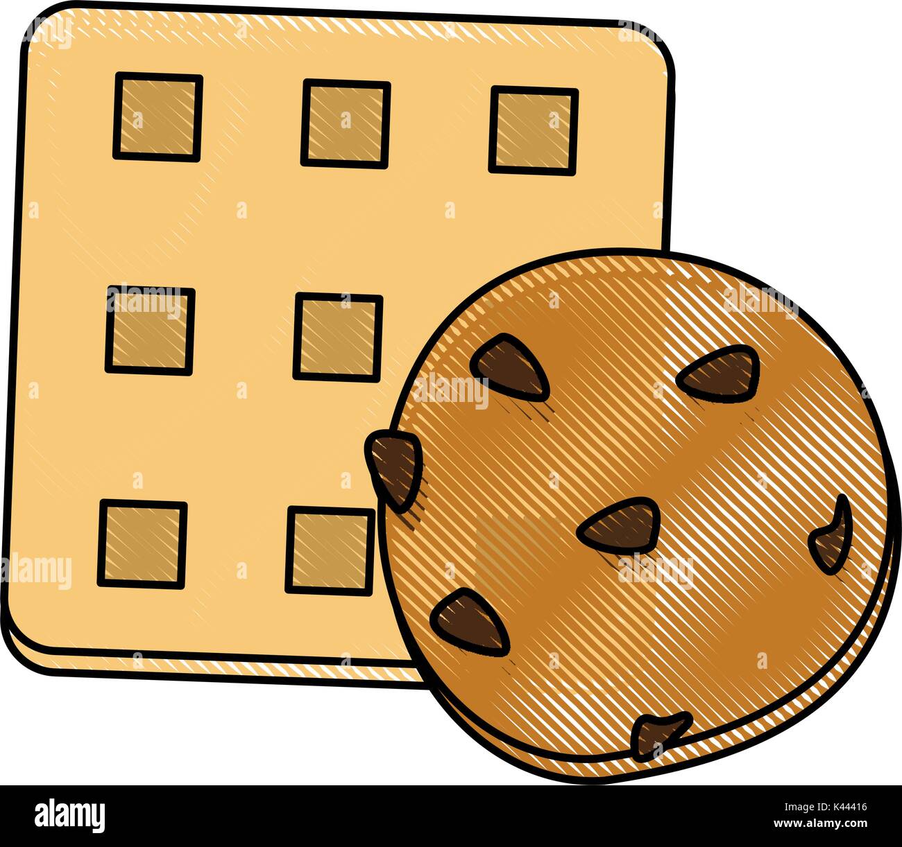 Chocolate chip cookies vector draw hi-res stock photography and images ...