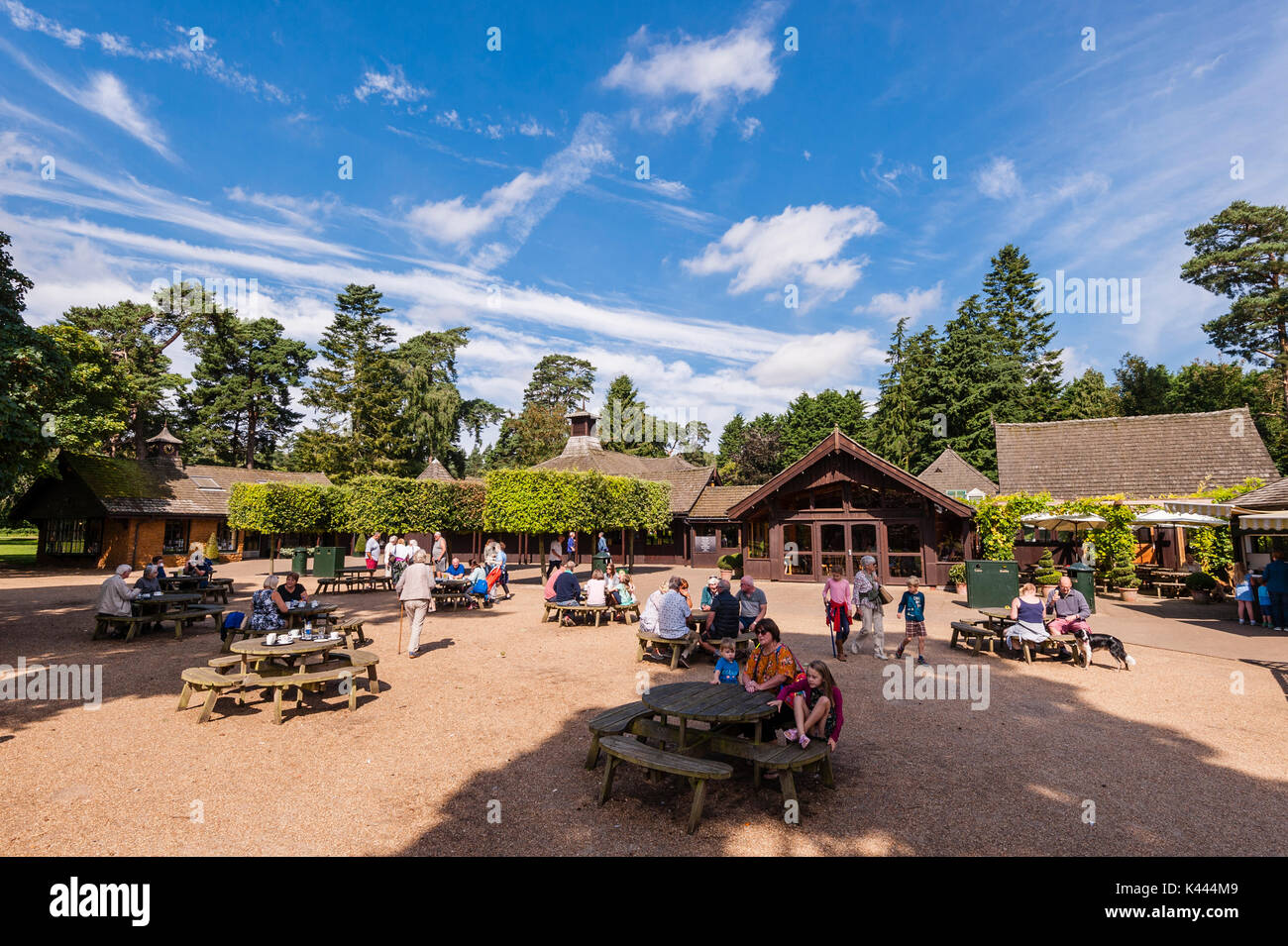 Visitors outside the gift shop and cafe at Sandringham House and ...