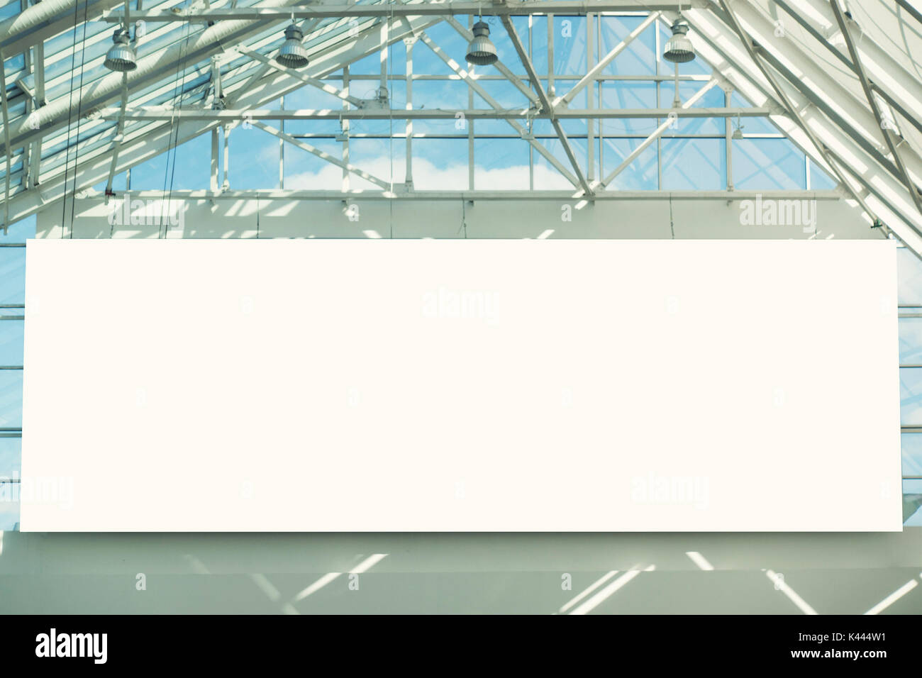 Large blank signboard in the shopping mall Stock Photo - Alamy