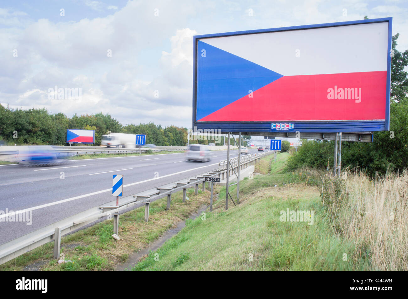 Billboard with the Czech flag, D1 motorway Stock Photo - Alamy