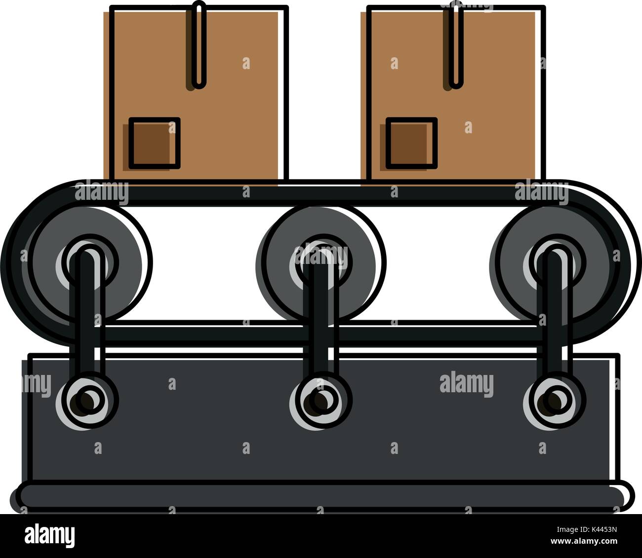 Boxes in band conveyor Stock Vector Image & Art - Alamy