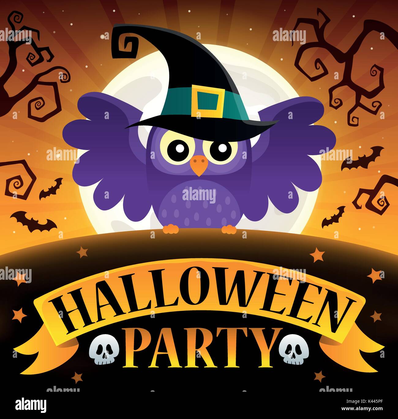 Halloween party sign composition image 3 - eps10 vector illustration ...