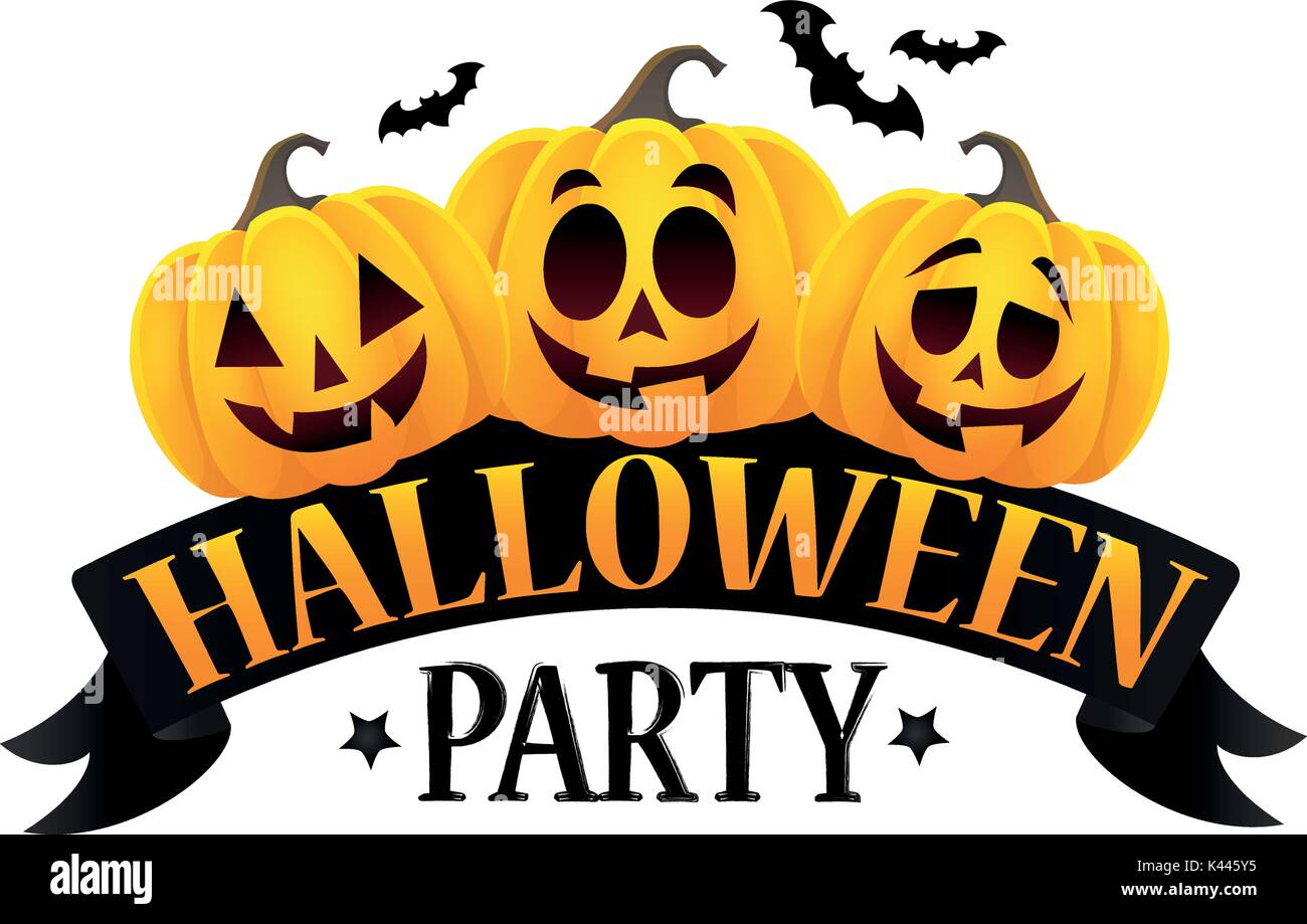 Halloween party sign theme image 6 - eps10 vector illustration Stock ...