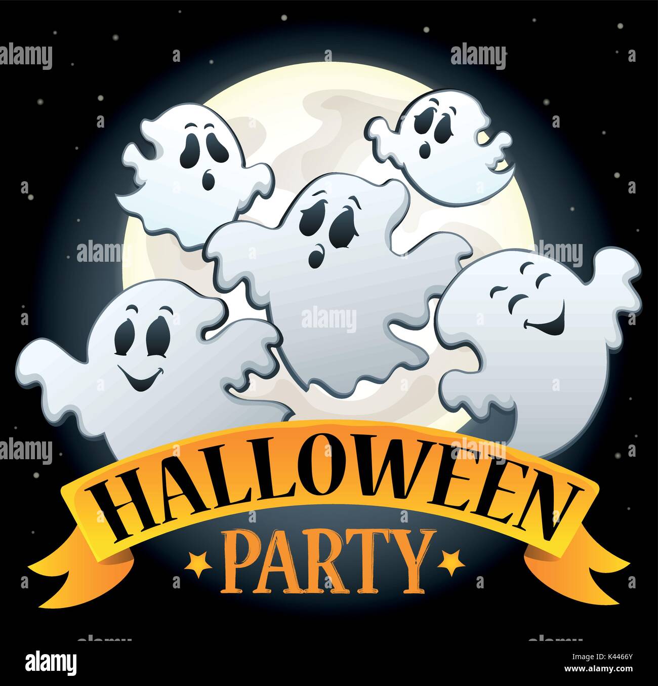 Halloween party sign topic image 4 - eps10 vector illustration Stock ...