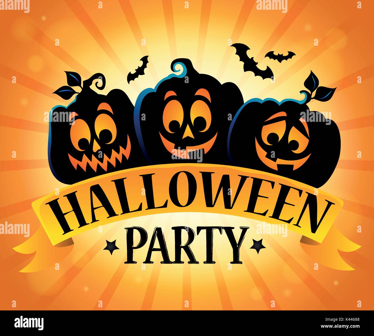 Halloween party sign topic image 5 - eps10 vector illustration Stock ...