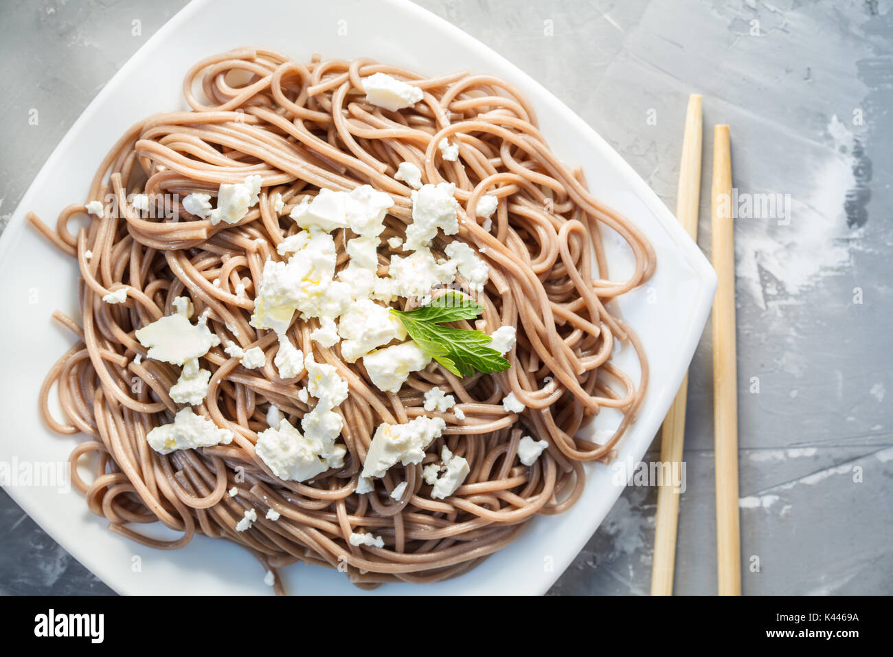 Plate soba buckwheat noodles hi-res stock photography and images - Alamy