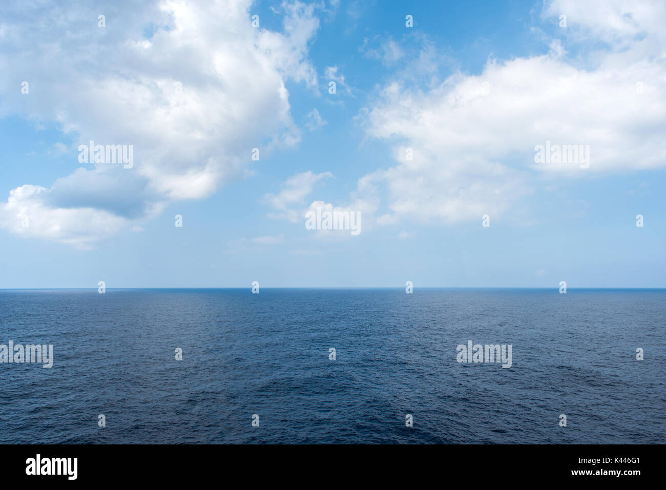 Ocean and sky. Nature background of sea horizon and clouds Stock Photo ...