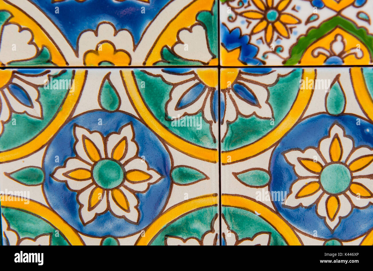 Detail of Maltese tile. Ornamental floral mosaic tile detail Stock ...