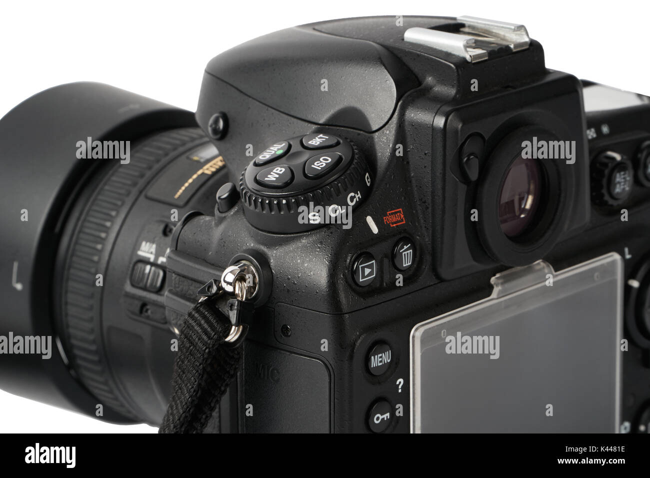closeup of Setting buttons and drive mode selection dial on a DSLR ...