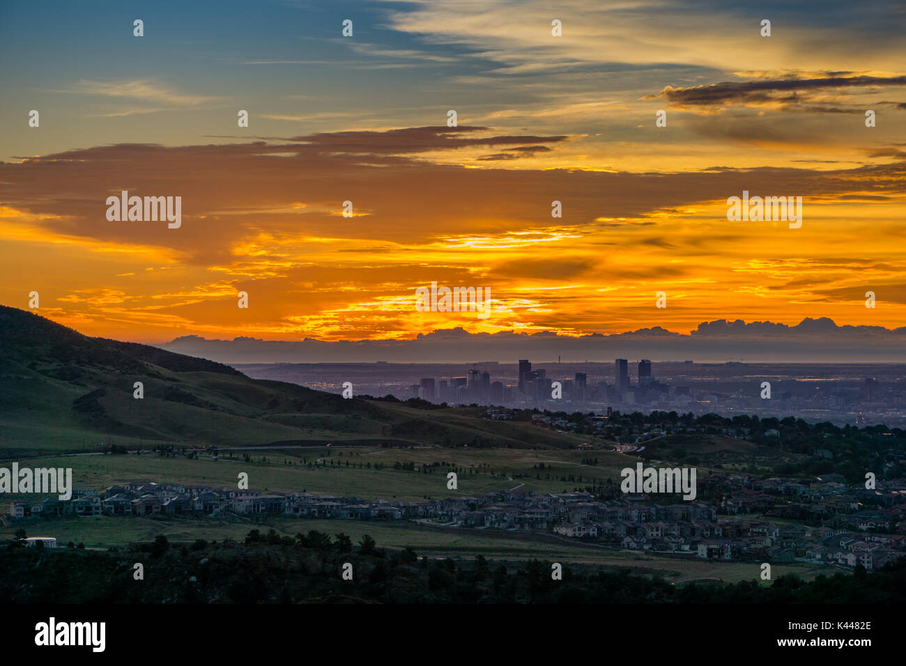 A stunning sunrise over Denver, as seen from Red Rocks Amphitheatre in ...