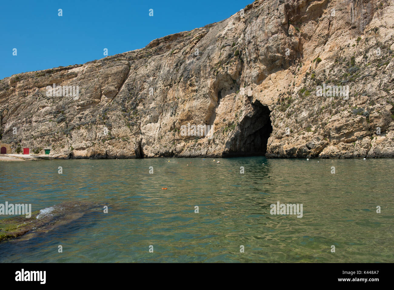 Inland Sea at Dwejra bay, near the collapsed Azure window. Gozo, Malta ...
